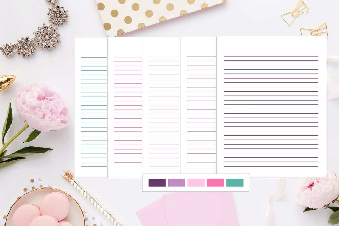 Color Palette 05 Printable Stationery 8.5x11 444/printable Note Paper ...