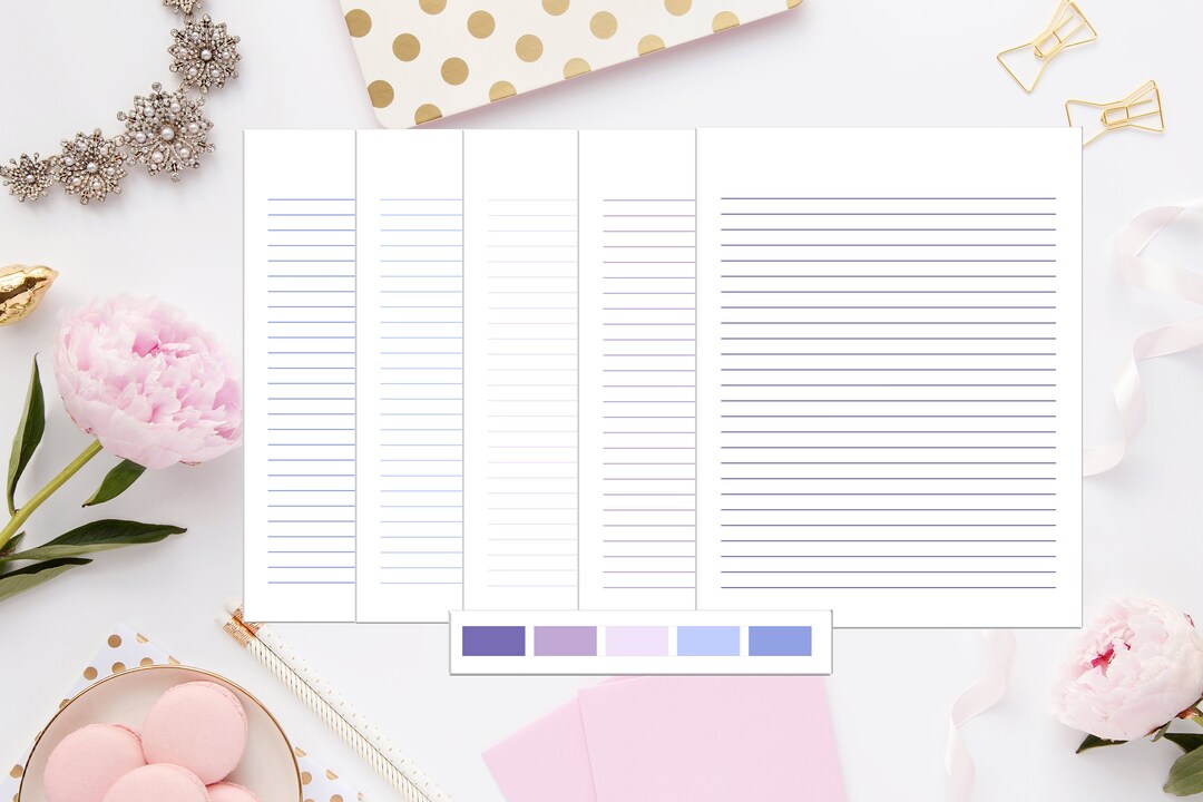 Color Palette 03 Printable Stationery With Envelope 8.5x11 442 ...