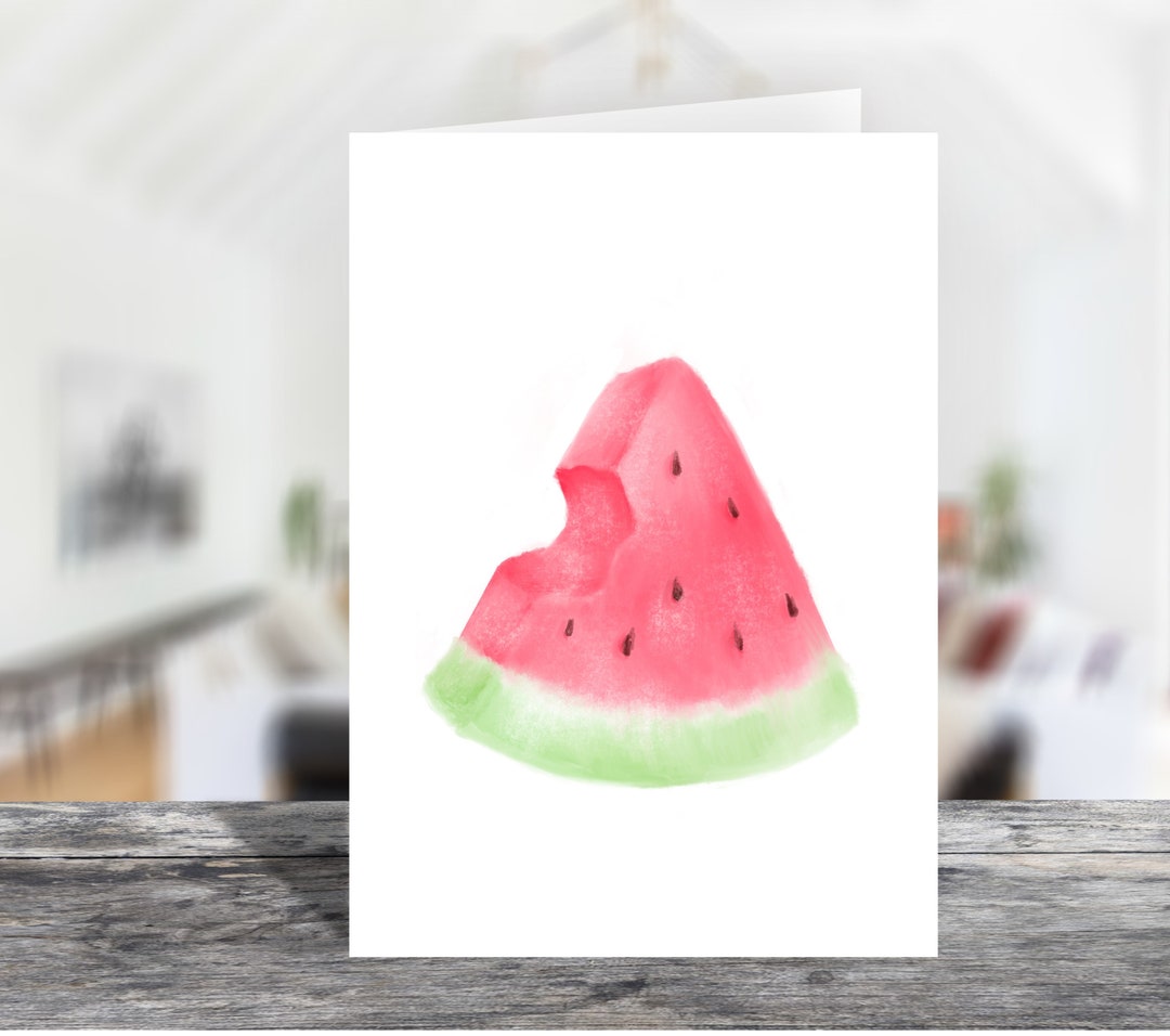 5x7 Melon Slice Printable Flat Note Portrait Card With Envelope 1512 ...
