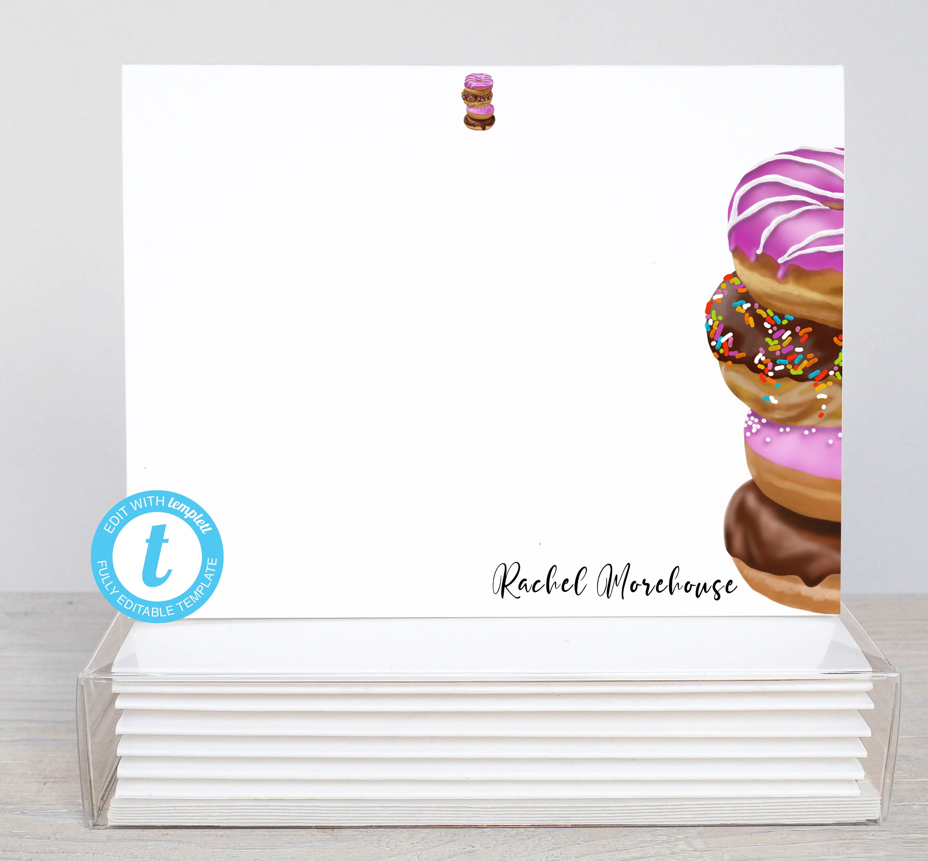 Greeting Cards Personalized Printable Editable Flat Single Sided Note ...