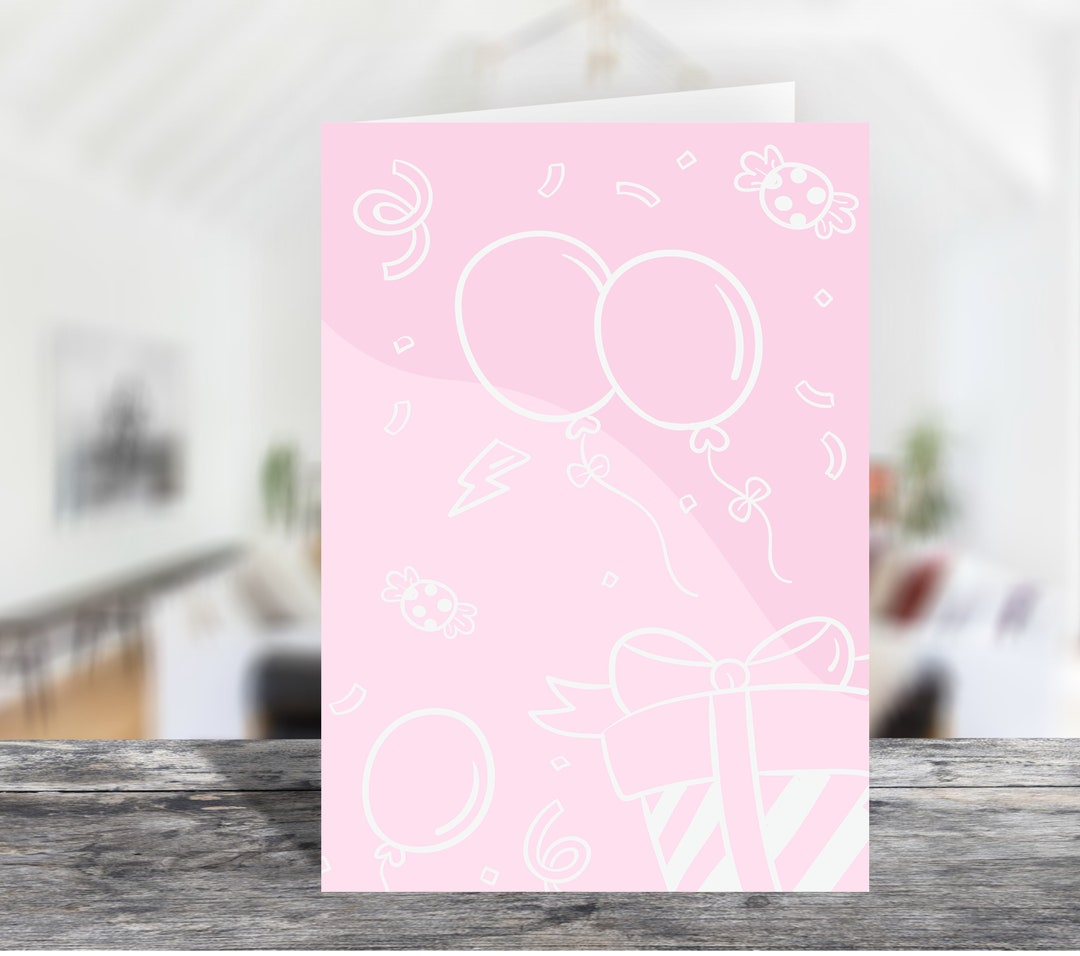 Party Time 4x6 Printable Portrait Flat Note Card With Envelope 1485 ...