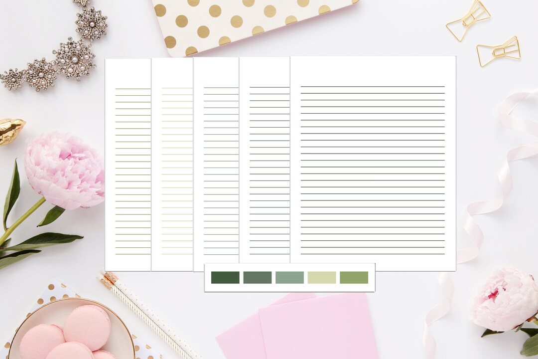 Color Palette 02 Printable Stationery 8.5x11 441/printable Note Paper ...