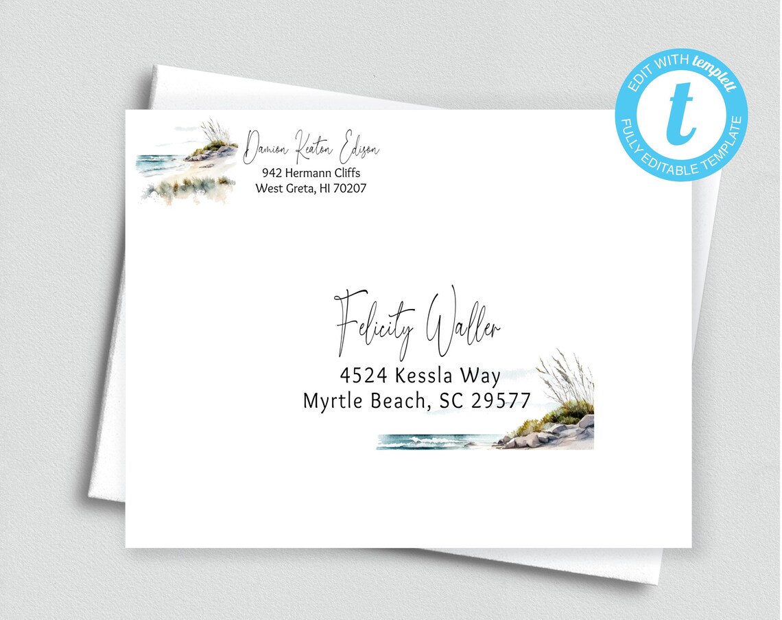 Printable Beach Address and Return Labels/avery Label 5263 & 8160 ...
