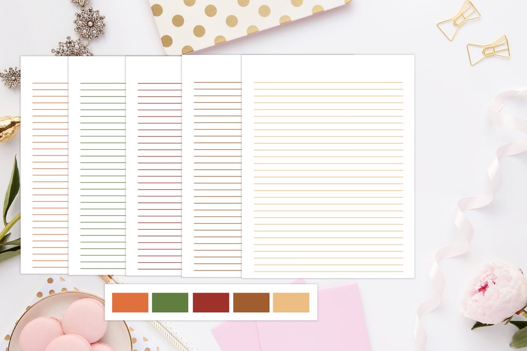 Color Palette 10 Printable Stationery 8.5x11 1102/printable Note Paper ...