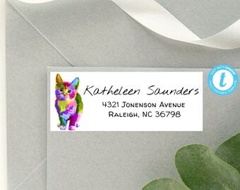 Kitty Return Address Labels - Etsy