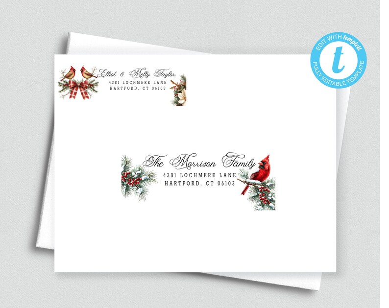 Christmas Printable Mailing-return Address Labels/avery Label 5263 ...
