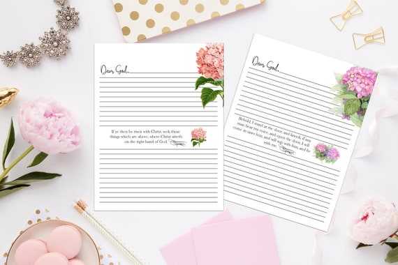 Dear God Note Pages Bouquet 8.5x11 637/printable Bible | Etsy