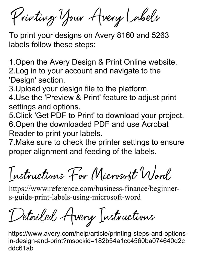 Printable Beach Address and Return Labels/avery Label 5263 & 8160 ...