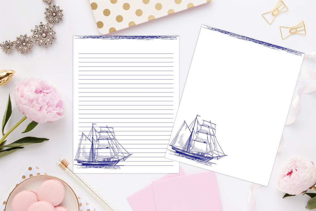 Printable Stationery Sailing 8.5x11 976/digital Paper/printable ...