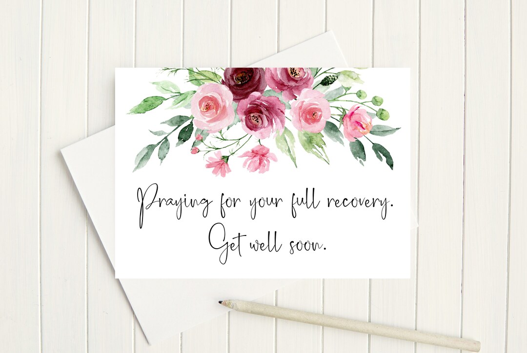 5x7 Praying for Your Recovery Printable Flat Note Tent Card 1529 ...