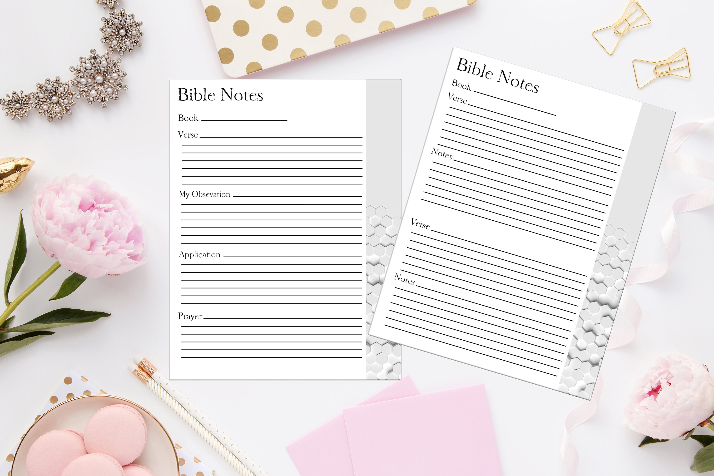 Bible Study Notes Pages White 8.5x11 160/Printable Bible | Etsy
