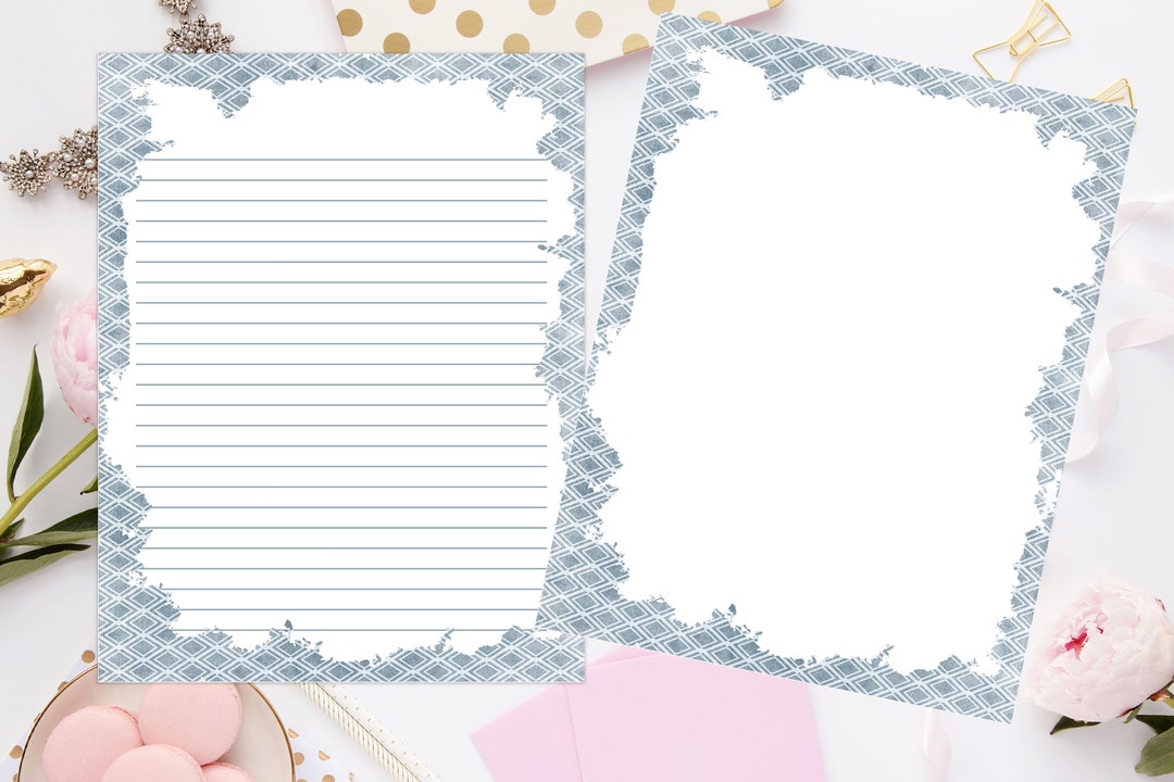 Blue Argyle Printable Journal Paper 8.5x11 885/digital Paper/printable ...
