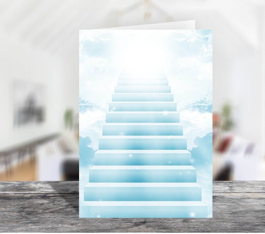 Stairway 4x6 Printable Portrait Flat Note Card With Envelope 1494 ...