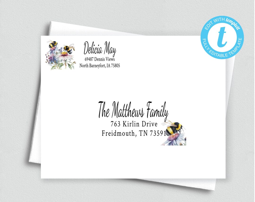 Honeybees Printable Address and Return Labels/avery Label 5263 & 8160 ...