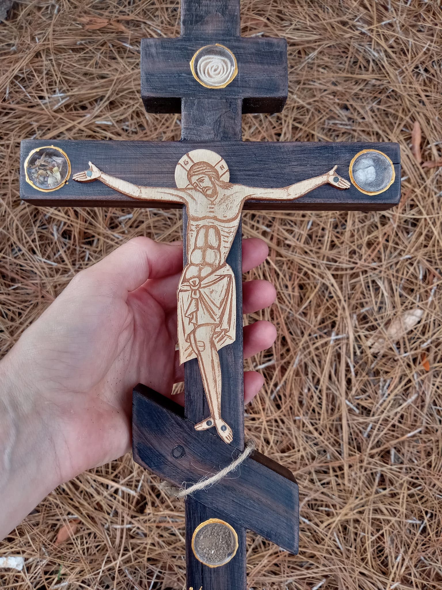 Crucifix (wall) Three Bar Cross With Reliquaries - Etsy