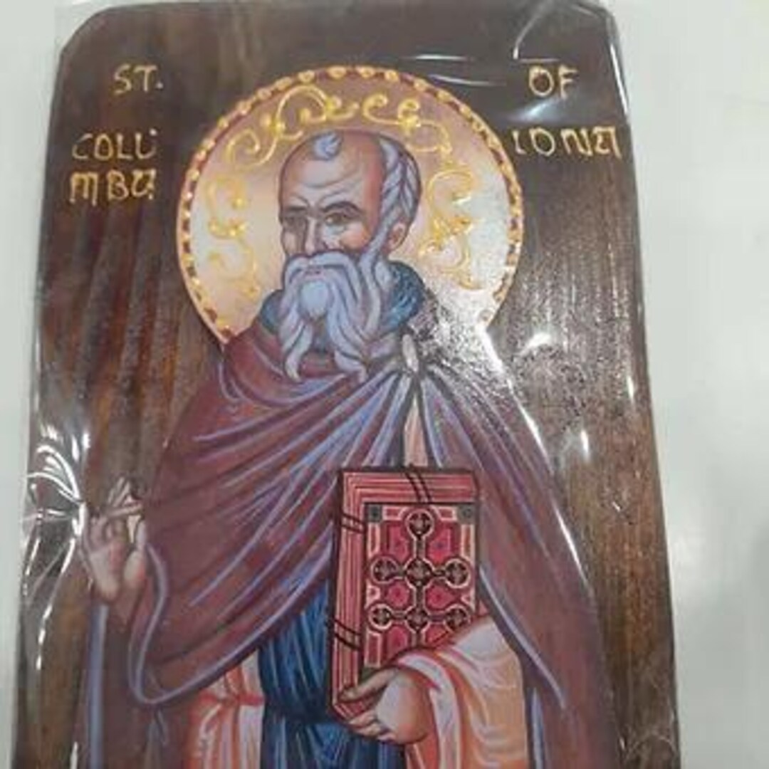 Icon Christian Image 3D Saint Columba of Iona - Etsy