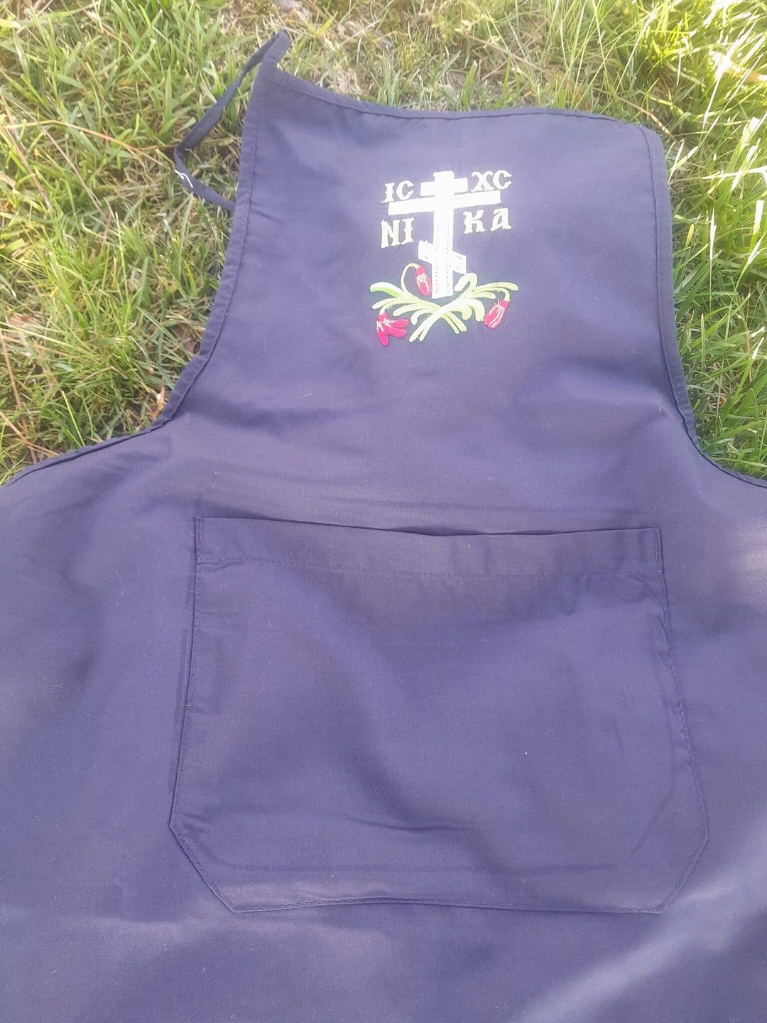 Apron Embroidered Christian Three Bar Cross/ IC XC NIKA Logo - Etsy