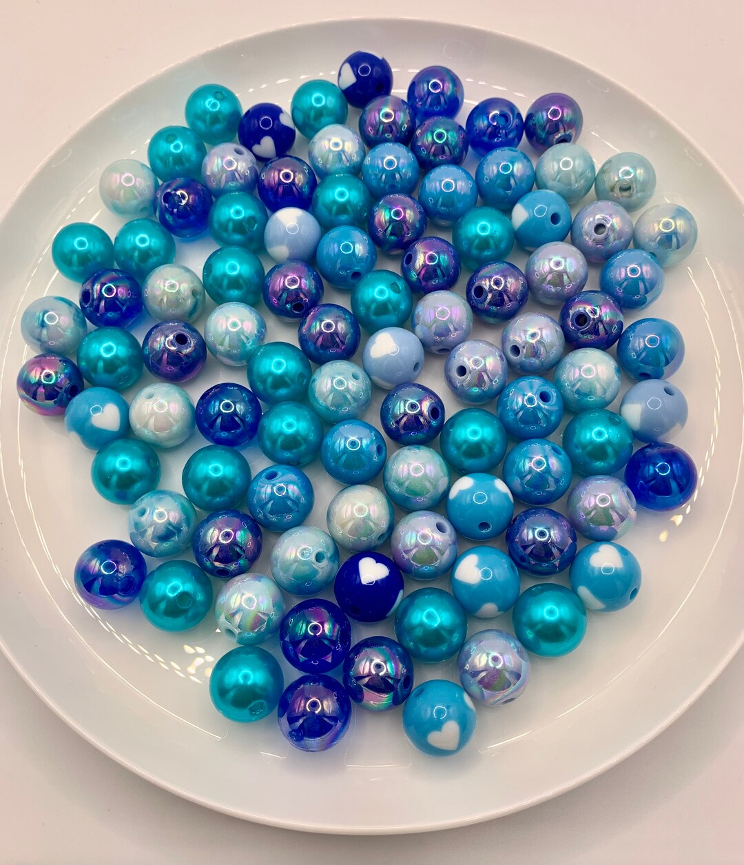 16mm Blue Gumball Bead Mix Bubblegum Beads Gumball Beads 16mm Beads ...