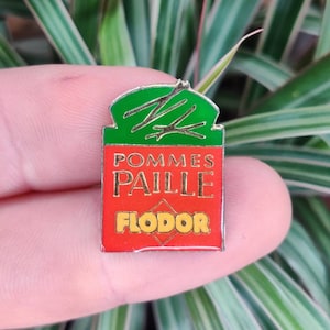 Flodor Pommes Paille Potato Chips Vintage Enamel Lapel Pin Badge ...