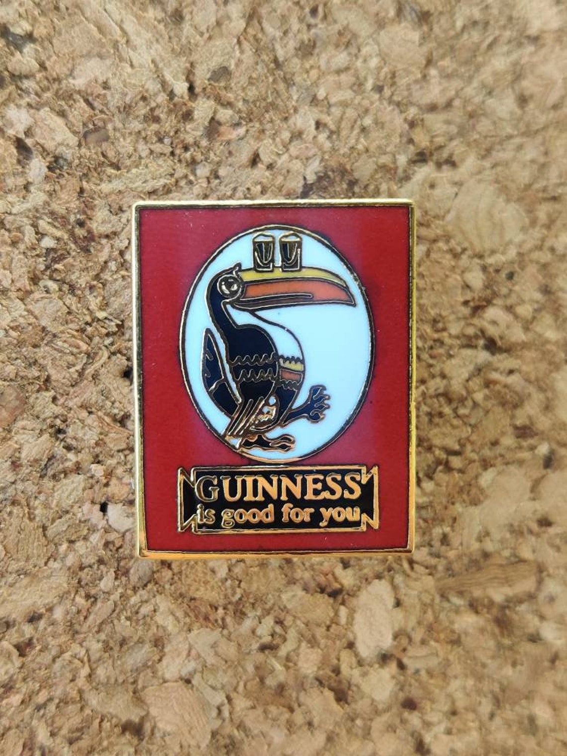 Guinness Toucan vintage enamel pin badge. | Etsy