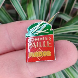 Flodor Pommes Paille Potato Chips Vintage Enamel Lapel Pin Badge ...