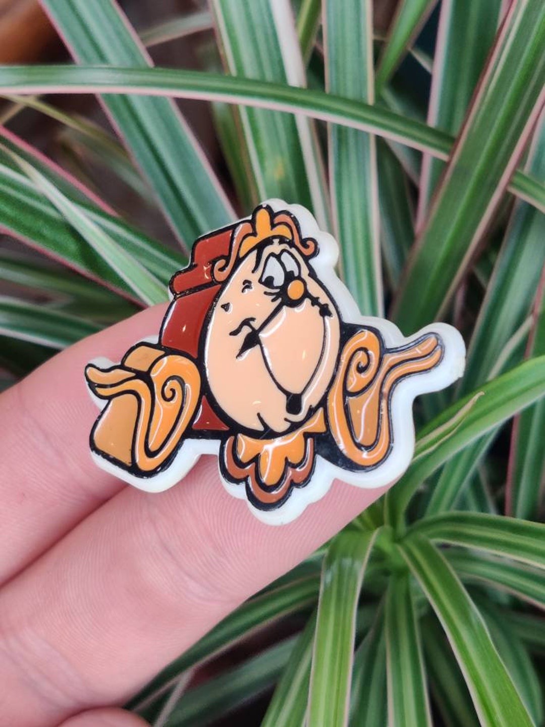 Cogsworth Beauty and the Beast Disney Large Plastic Vintage Lapel Pin ...