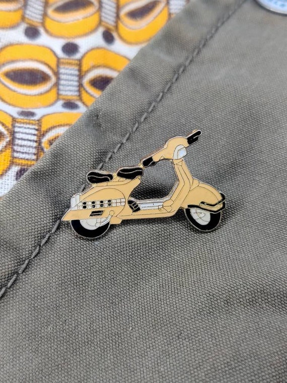 Scooter Moped Vintage Enamel Lapel Pin Badge. | Etsy