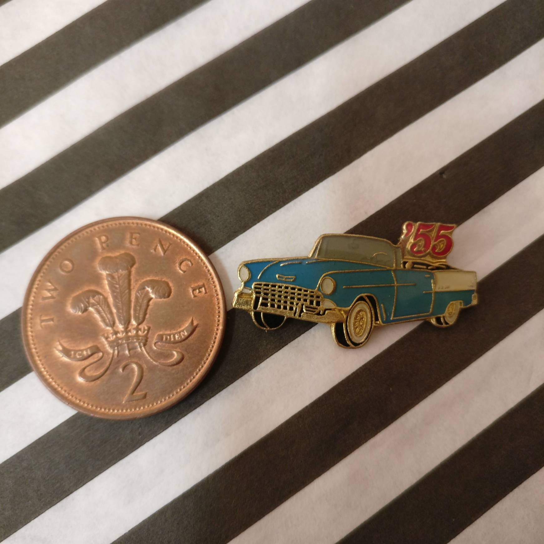 Chevrolet 55 Vintage Enamel Pin Badge. | Etsy