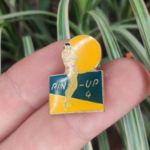 Vintage Pin up Enamel Pin Badge. - Etsy
