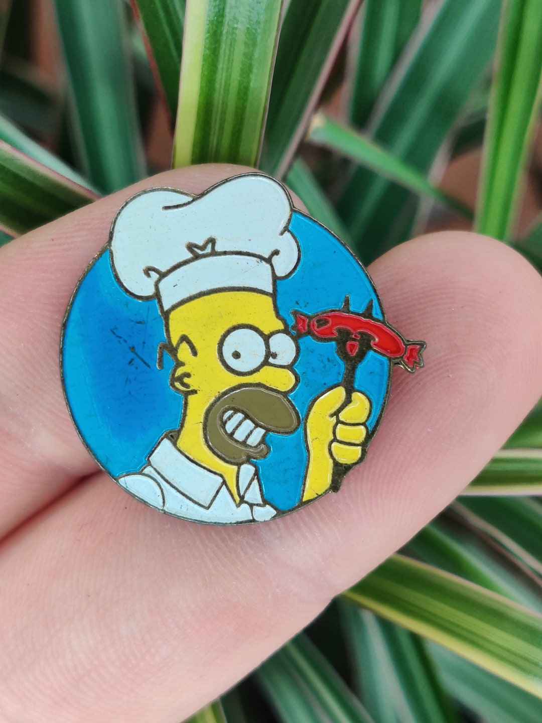Homer Simpson, Vintage Enamel Lapel Pin Badge, Matt Groening the ...