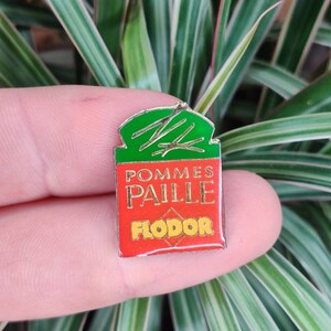 Flodor Pommes Paille Potato Chips Vintage Enamel Lapel Pin Badge ...