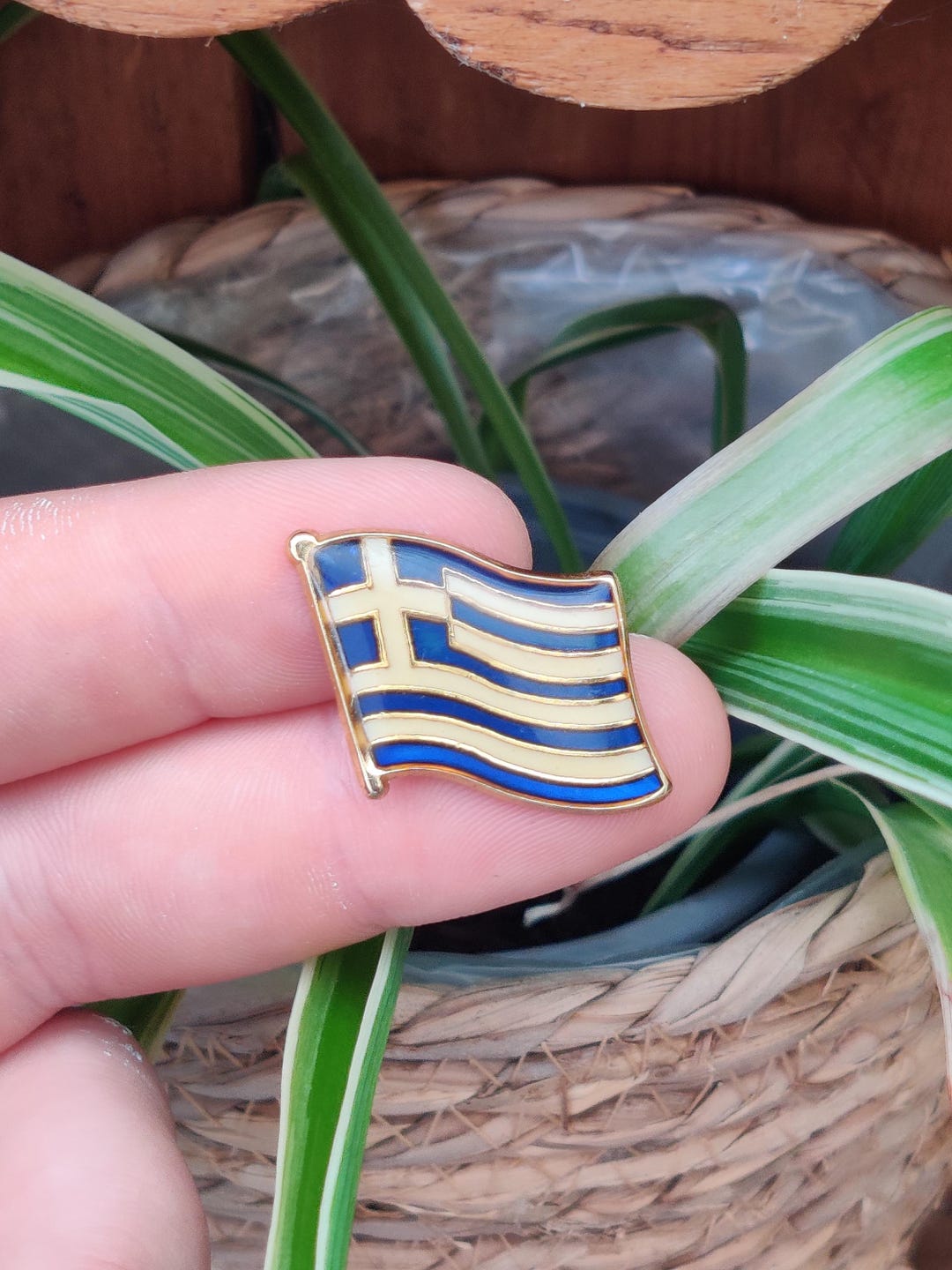 Greek Flag Vintage Enamel Lapel Pin Badge. - Etsy
