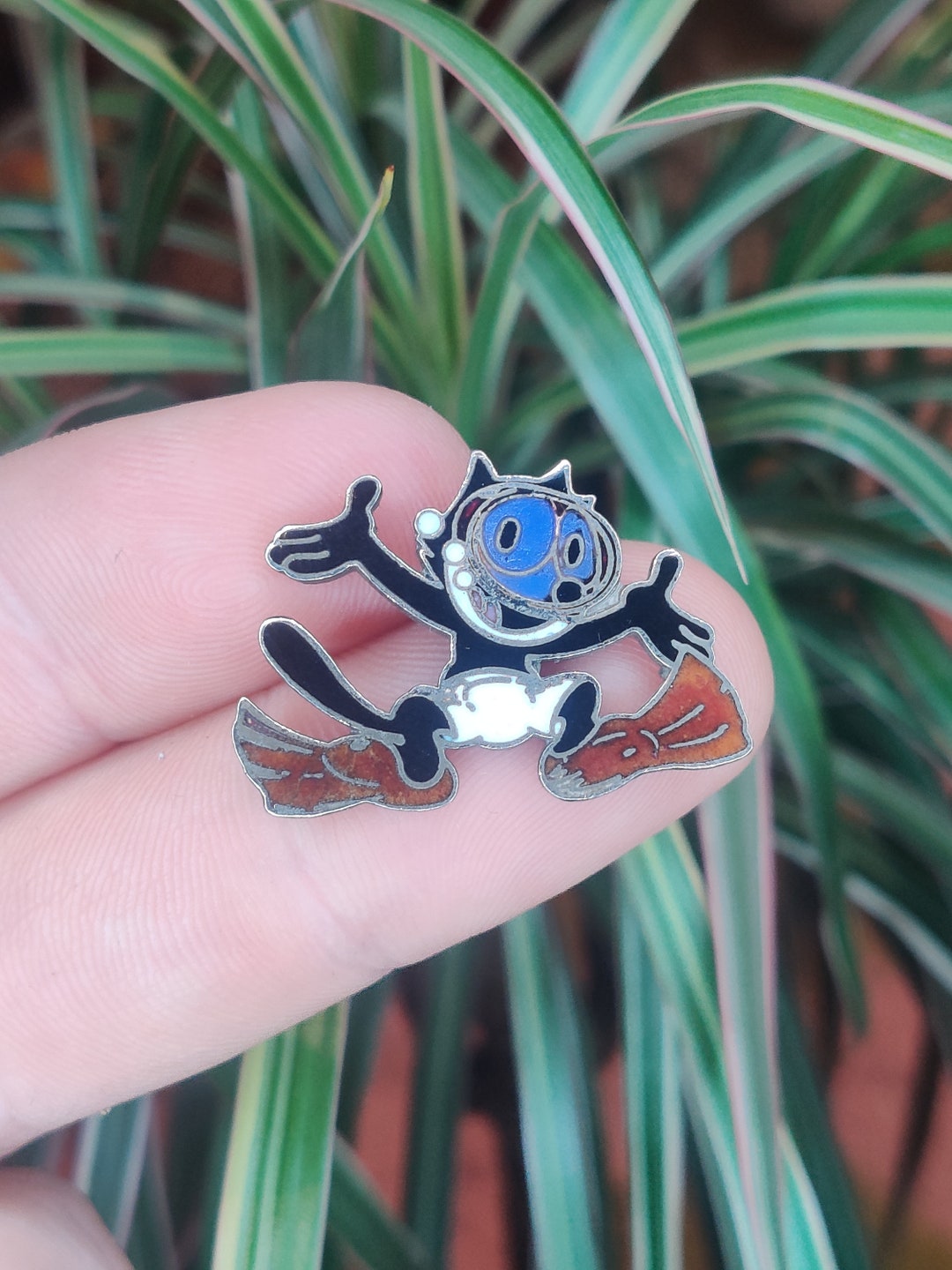 Felix the Cat Vintage Enamel Pin Badge. Wade Felix - Etsy