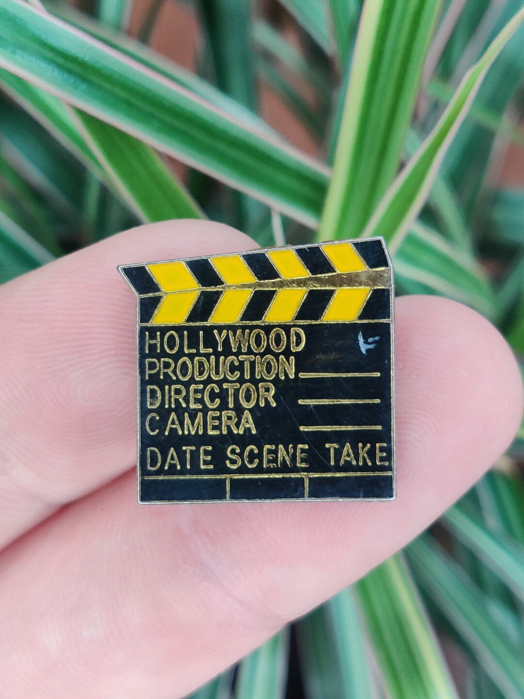 Hollywood Clapper Board Vintage Enamel Lapel Pin Badge. - Etsy