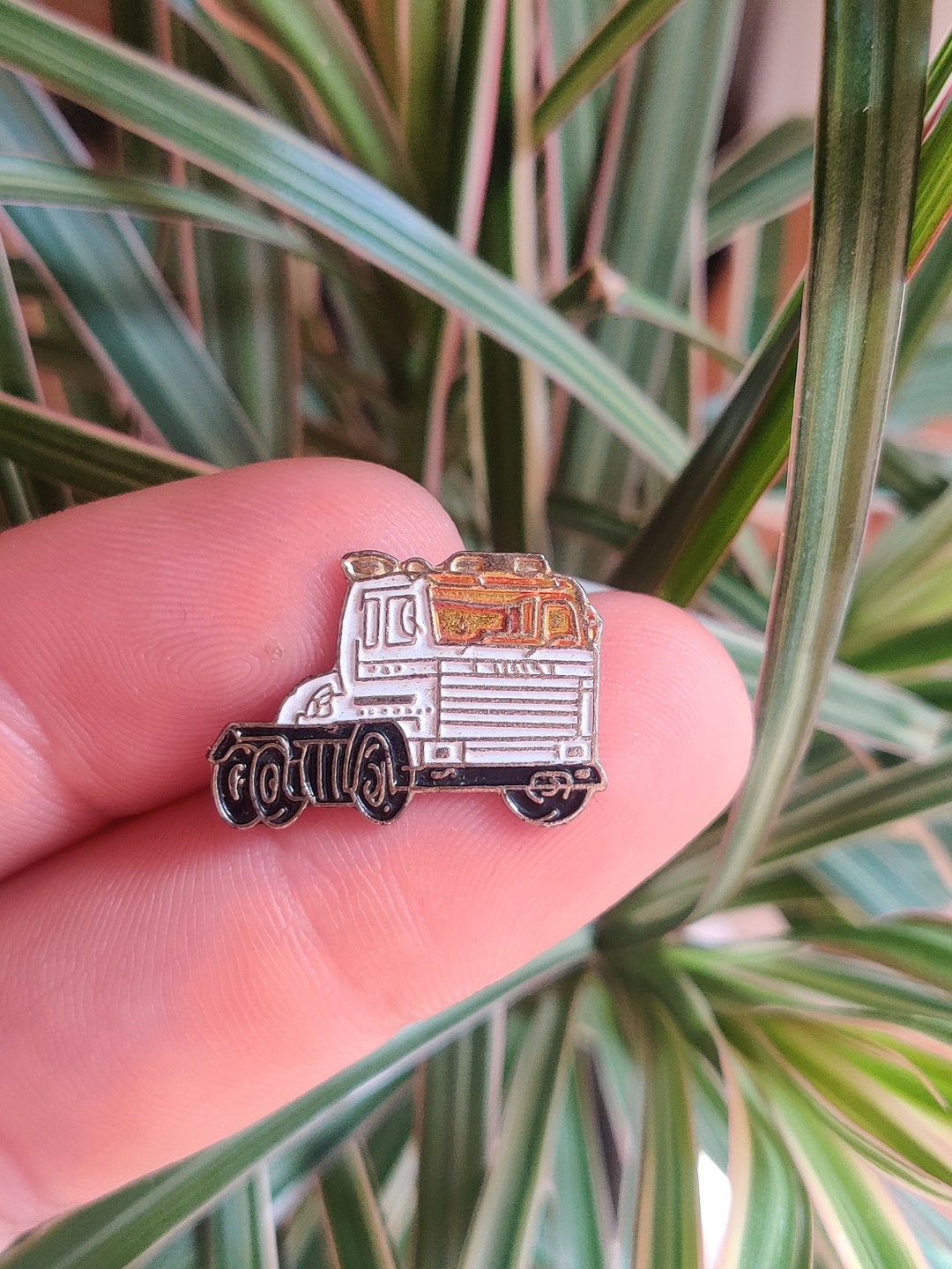 Hgv Lorry Semi Truck Vintage Enamel Lapel Pin Badge. - Etsy