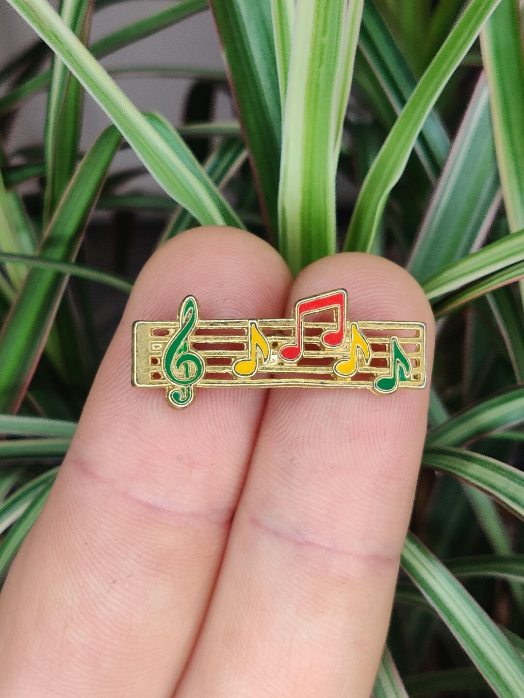 Vintage Musical Notes Enamel Pin Badge. - Etsy