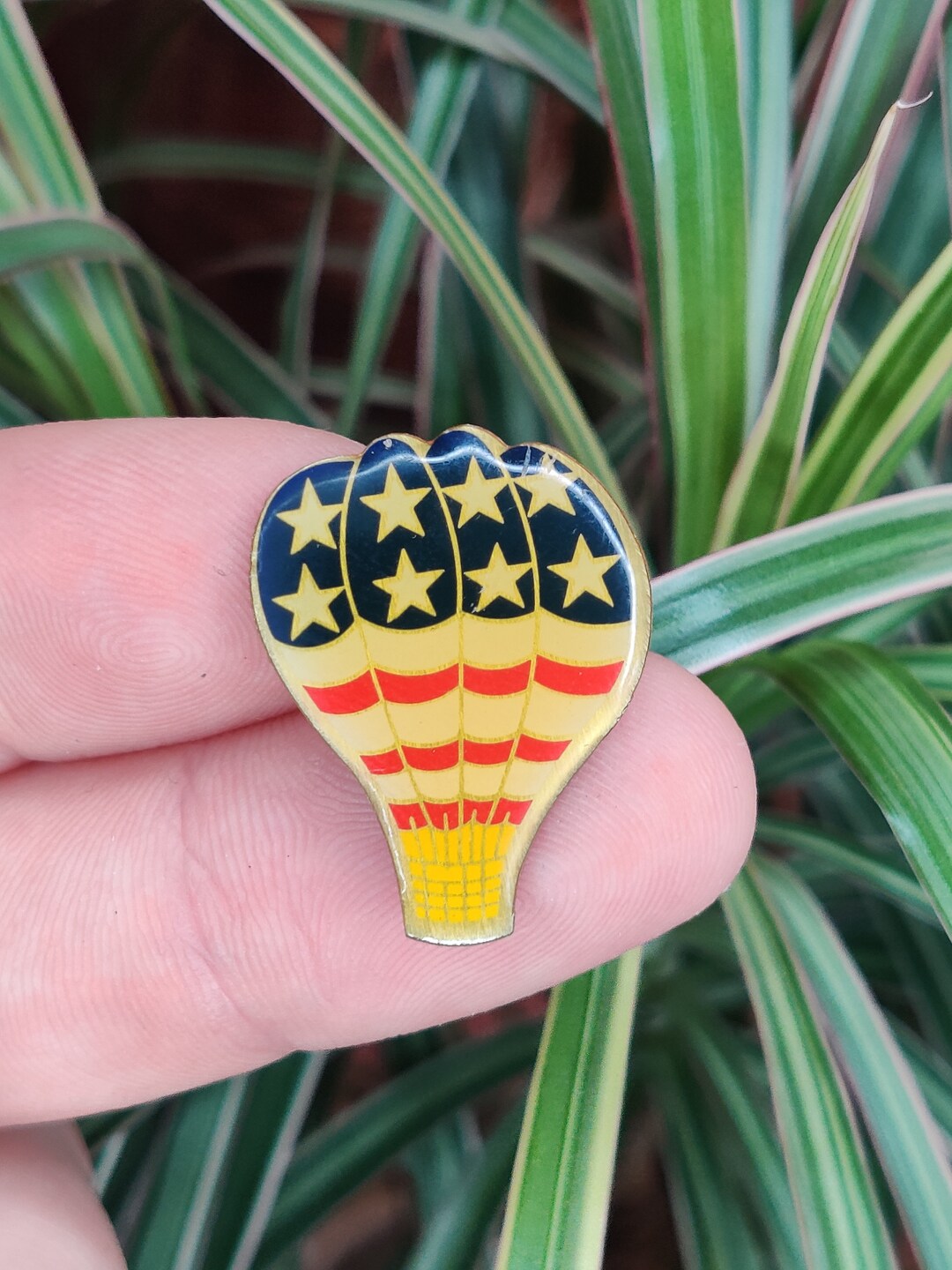 USA Hot Air Balloon Vintage Pin Badge, Stars and Stripes. - Etsy