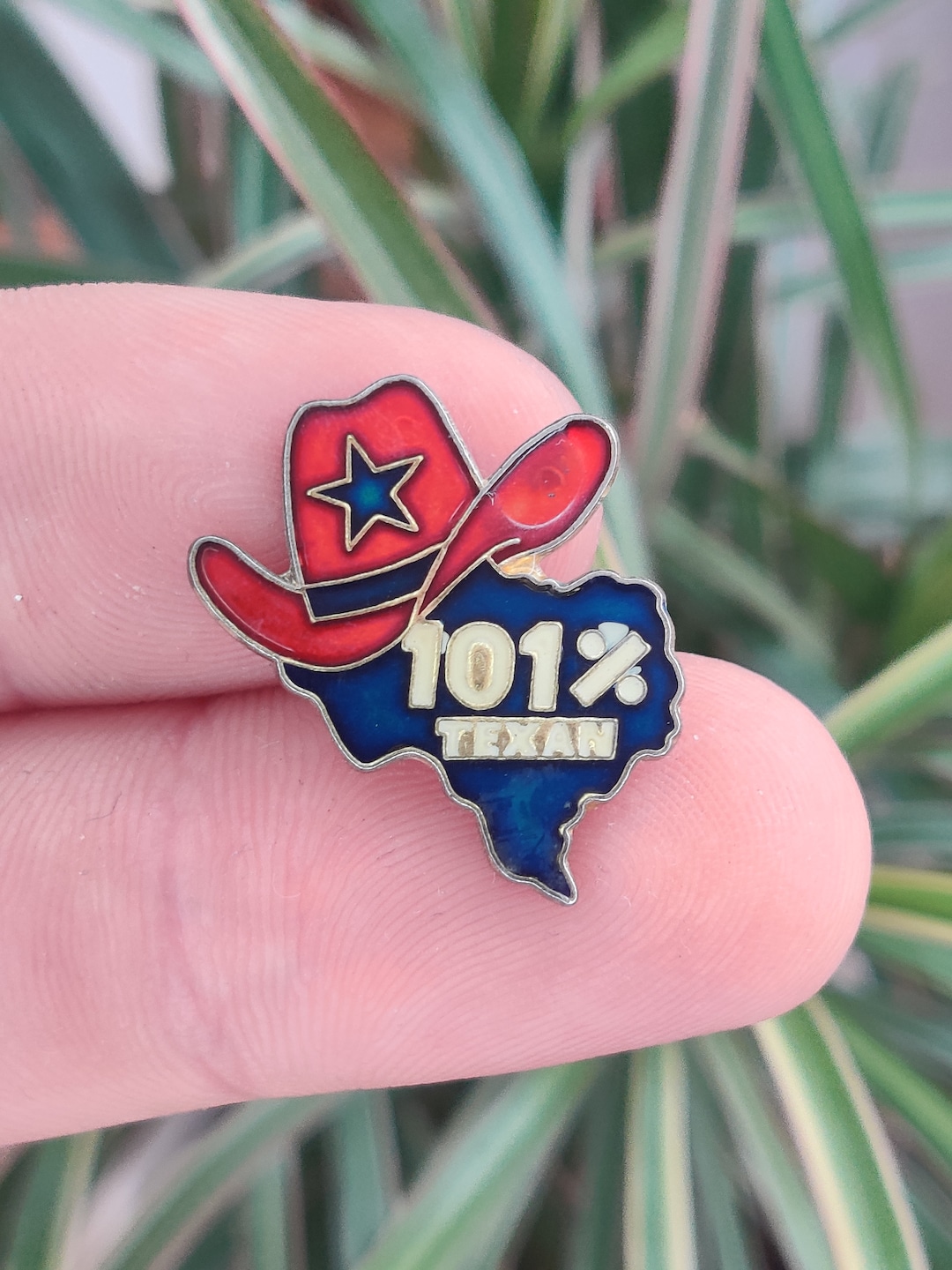 101% Texan Vintage Enamel Pin Badge - Etsy