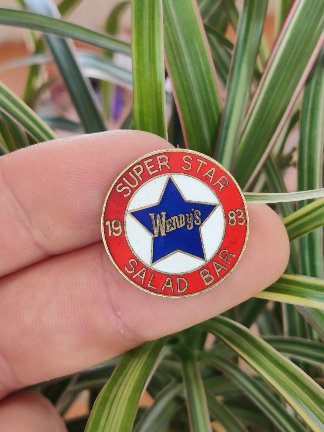 Wendy's Super Star Salad Bar 1983 Vintage Enamel Lapel Pin Badge. - Etsy