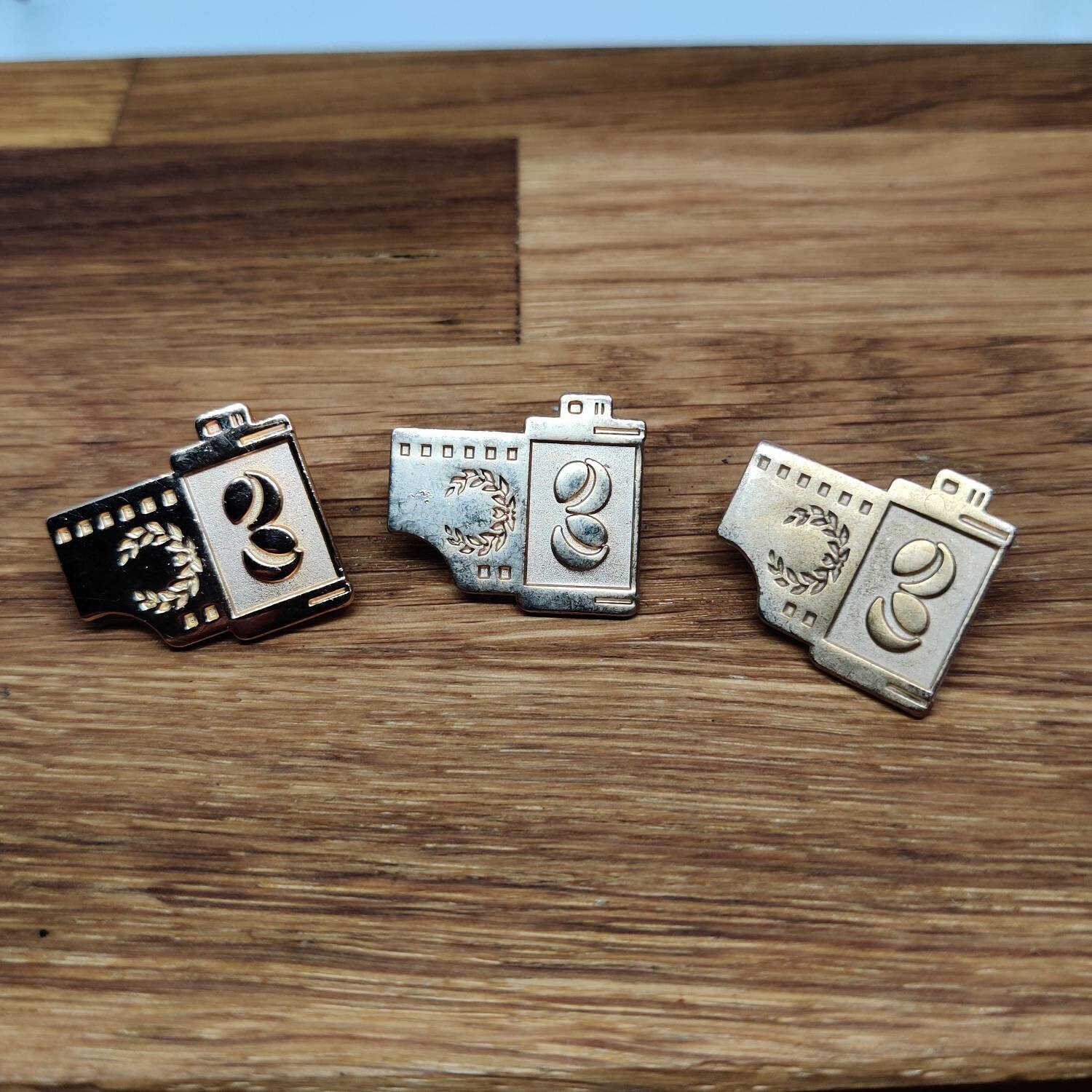 Gold tone roll film lapel pin badge Vintage collectable retro | Etsy