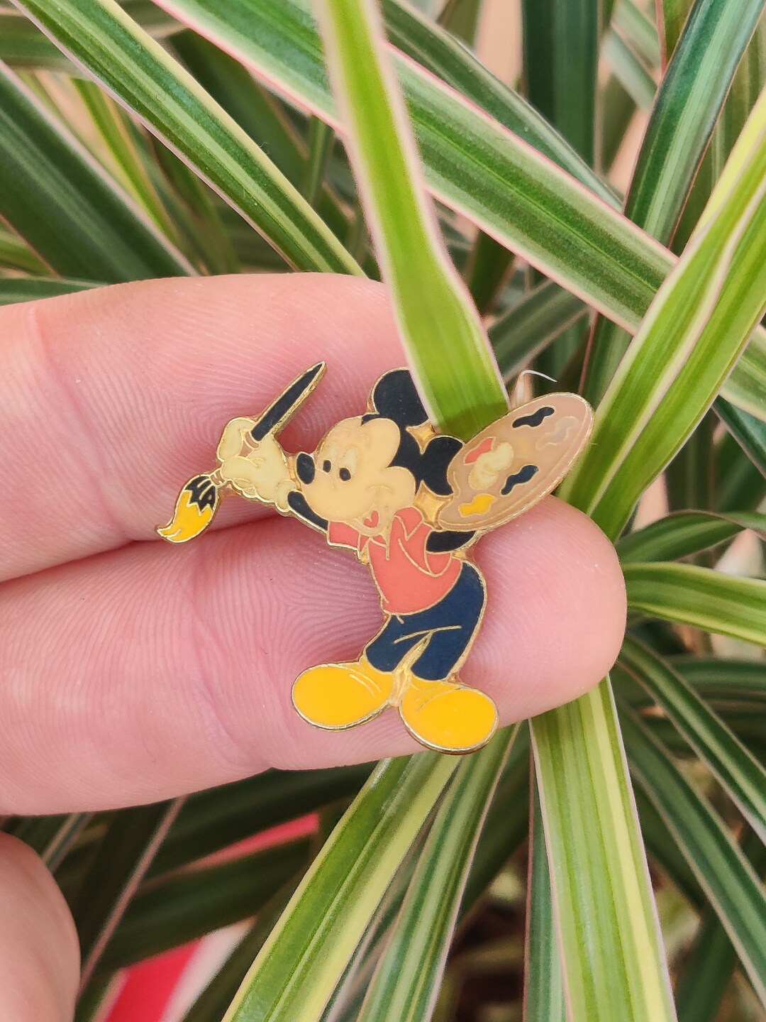 Mickey Mouse Artist Vintage Enamel Lapel Pin Badge. - Etsy