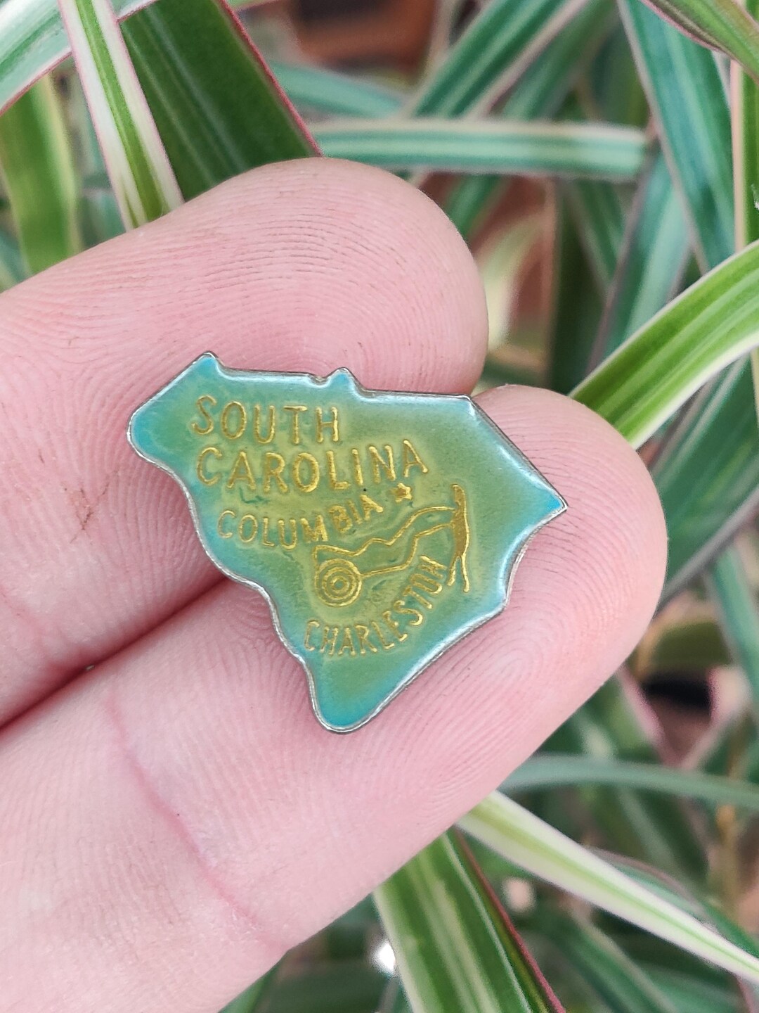 South Carolina State USA Vintage Enamel Lapel Pin Badge, Palmetto State ...