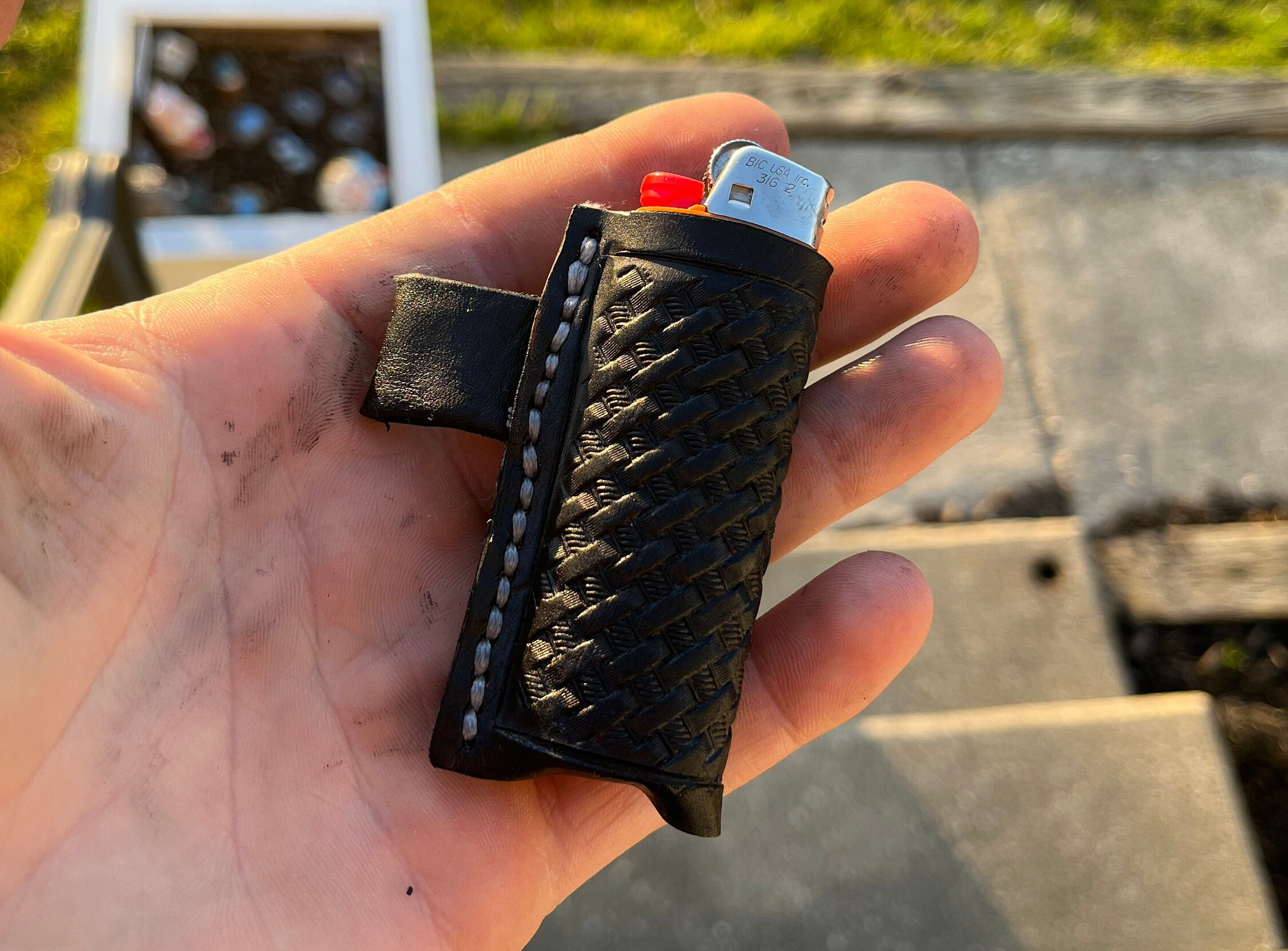 Tooled Leather Lighter Key Chain Lighter Holster - Etsy