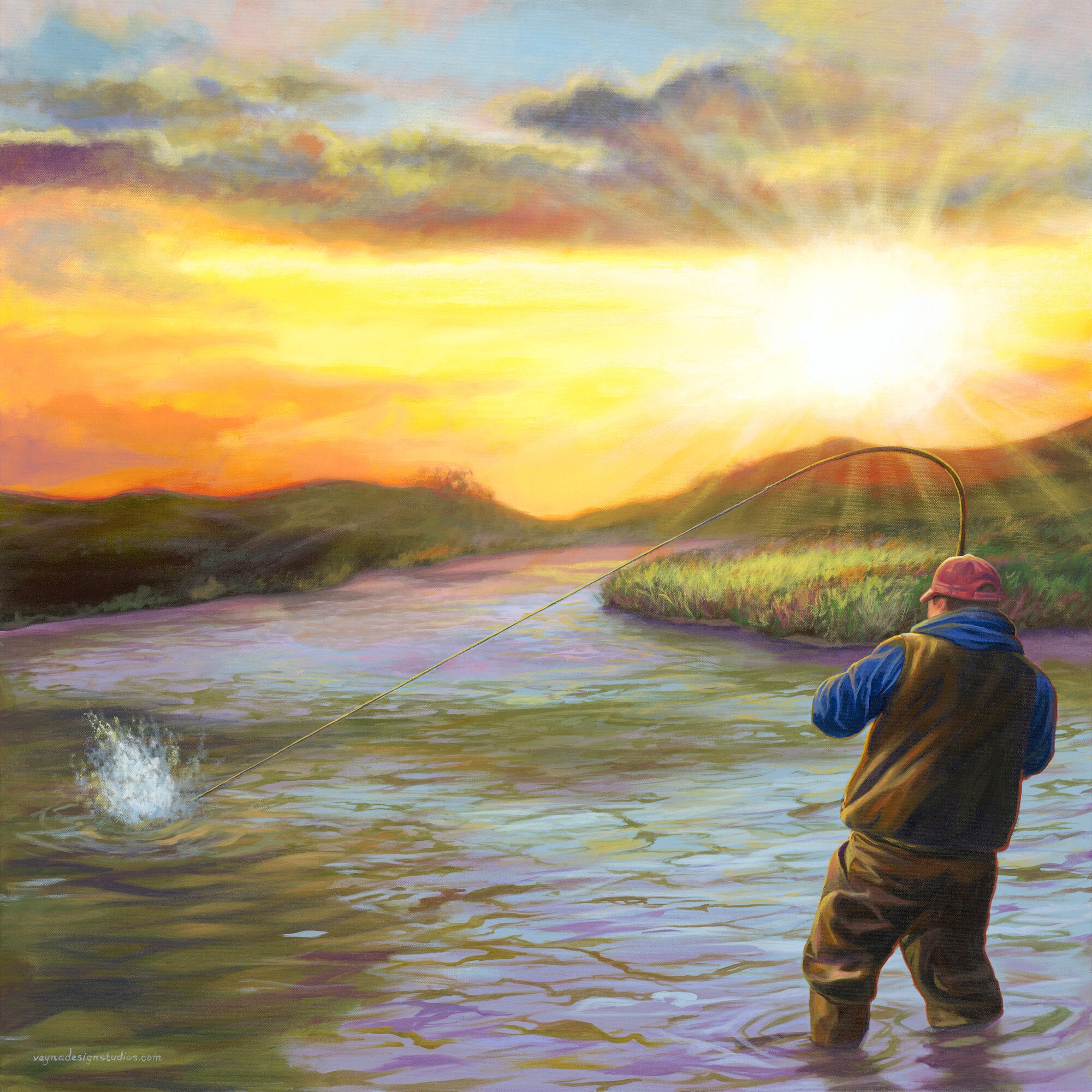 Man Fishing Painting