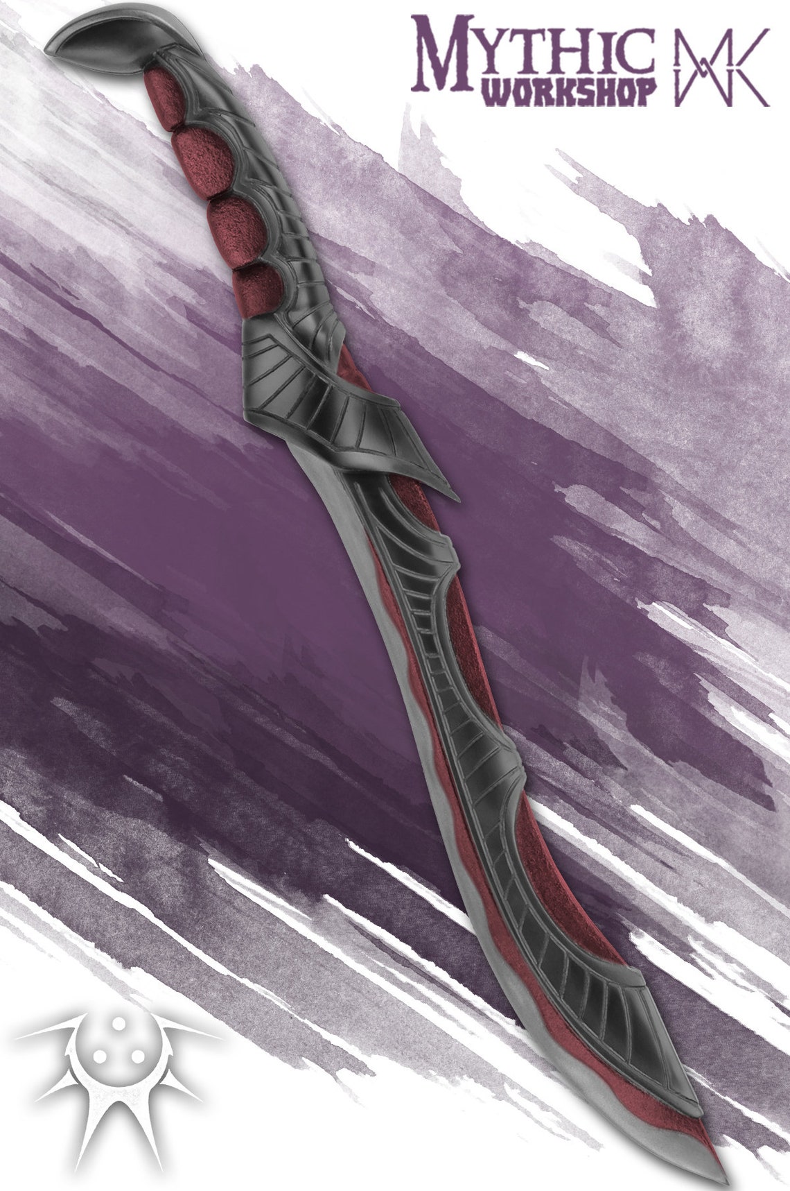 Duath the Shadow Red Dark Elf LARP Dagger Drow Foam Weapon | Etsy