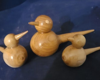 Lathe Turned Wood Birds - Etsy