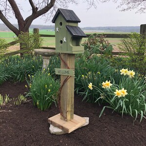 Bed and Breakfast Birdhouse Welcome Sign Garden Decor From Reclaimed ...