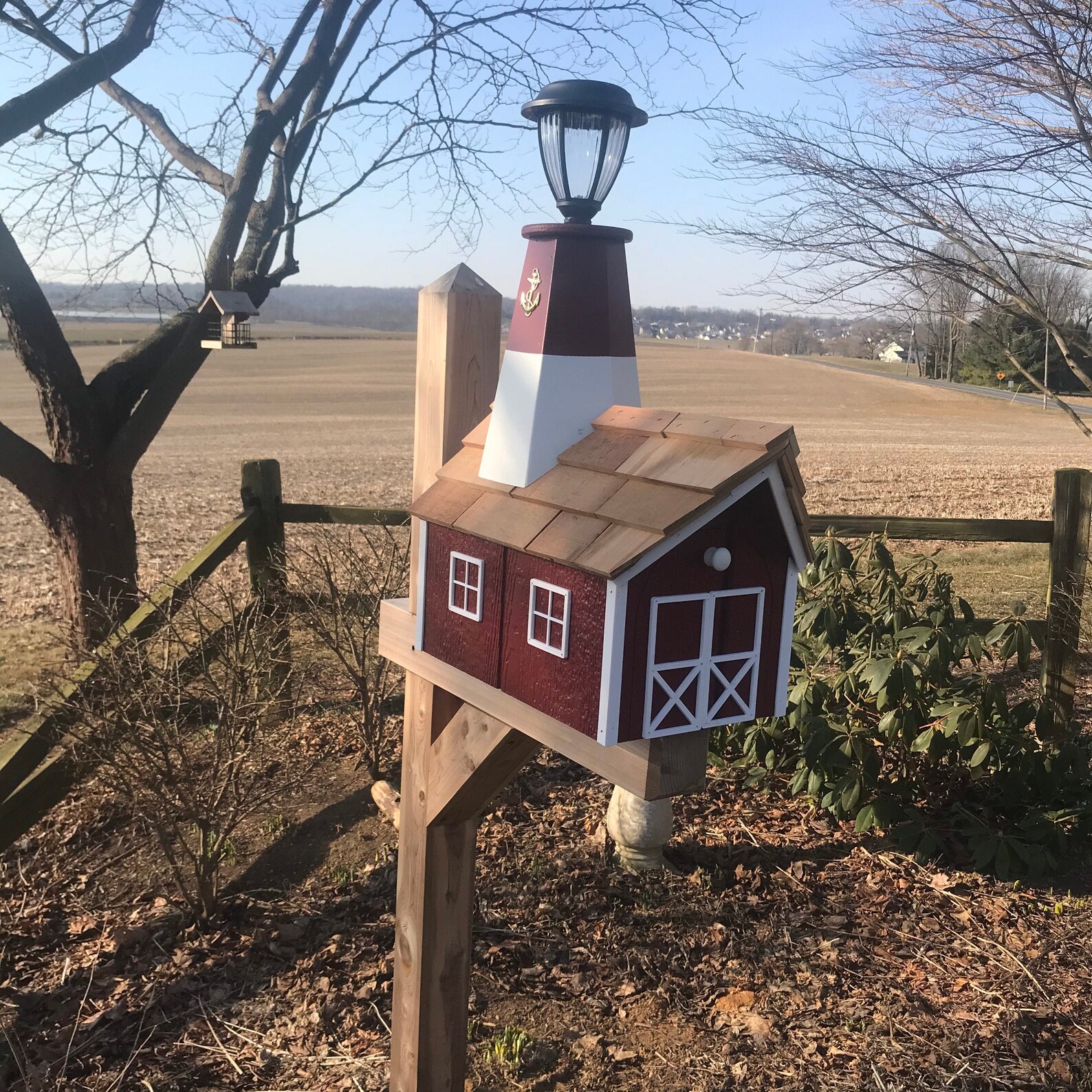 Barnegat Lighthouse Mailbox Wooden Mailbox Solar - Etsy