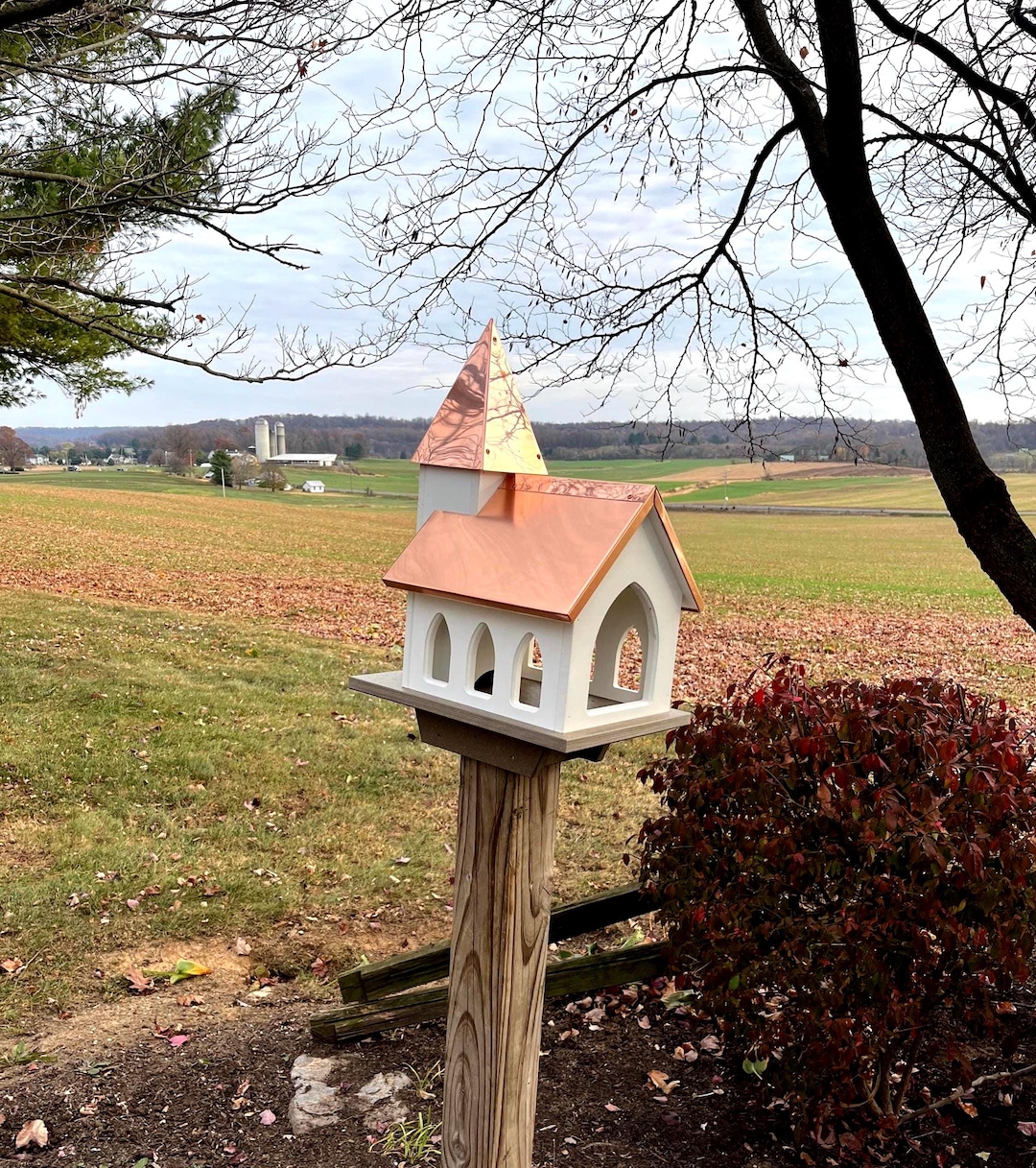 Beautiful Church Bird Feeder | Chapel Bird Feeder | Copper Roof | BFCH ...
