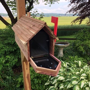 The Stone Bridge Cedar Mailbox | Cedar Log Cabin Mailbox | Metal Box ...